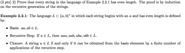 Solved Prove that every string in the language of Example | Chegg.com