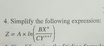 Solved 4. Simplify the following expression: BX" Z A x In T | Chegg.com