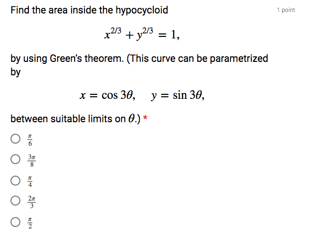 Solved Find the area inside the hypocycloid x^2/3 + y^2/3 = | Chegg.com