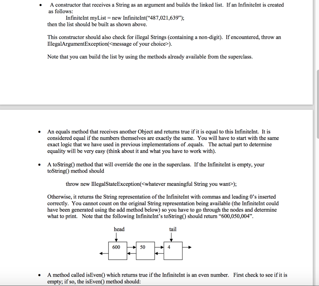 CSC205AB Program3: Infinite Int Background: Please | Chegg.com