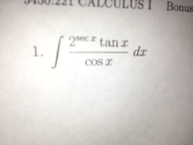 Solved {2secx tan x/cosx dx} | Chegg.com