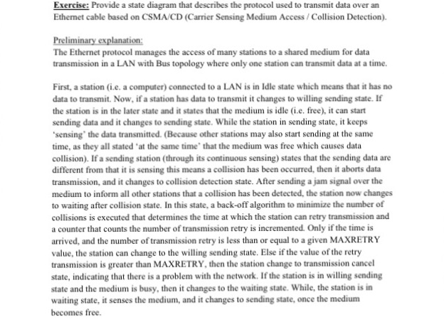 Solved Provide a stale diagram that describes the protocol | Chegg.com