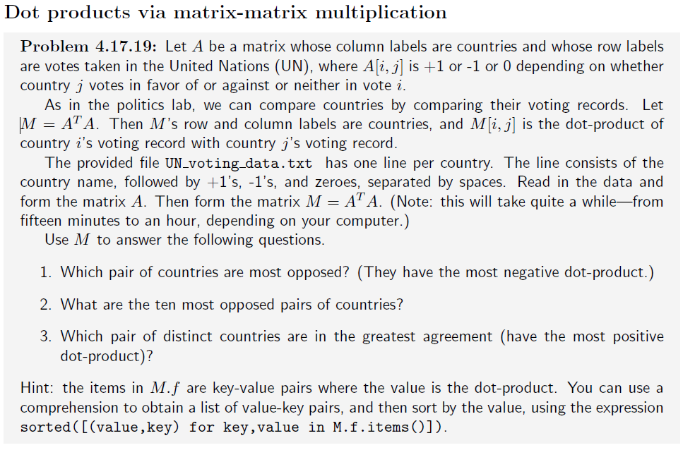 Solved Dot products via matrix-matrix multiplication Problem | Chegg.com
