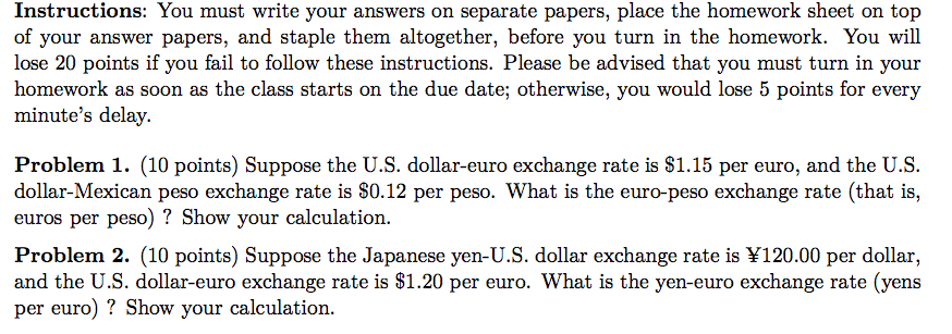 Solved Instructions: You must write your answers on separate | Chegg.com
