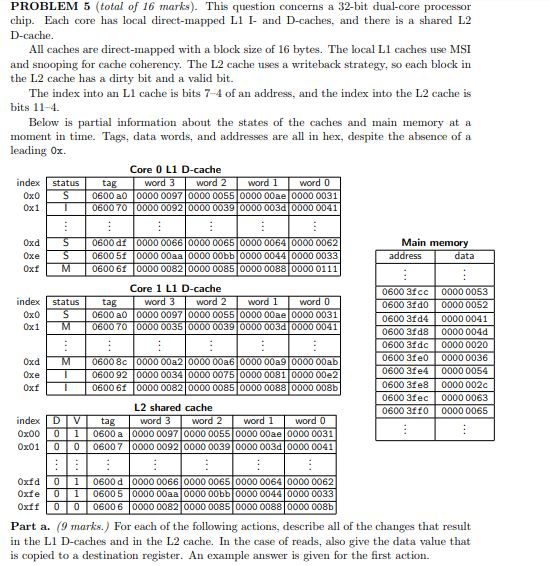 PROBLEM 5 (total of 16 marks). This question concerns | Chegg.com