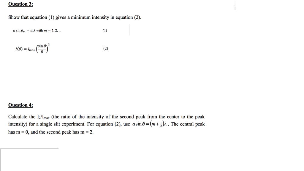 Solved Show that equation (1) gives a minimum intensity in | Chegg.com