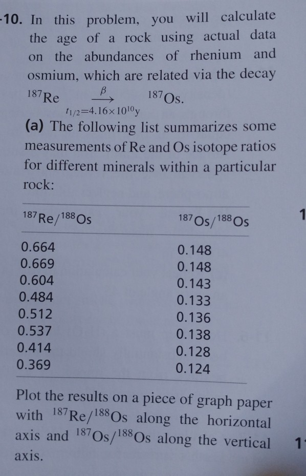 Solved 10. In this problem, you will calculate the age of a | Chegg.com