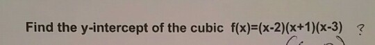 Solved Find the y-intercept of the cubic | Chegg.com
