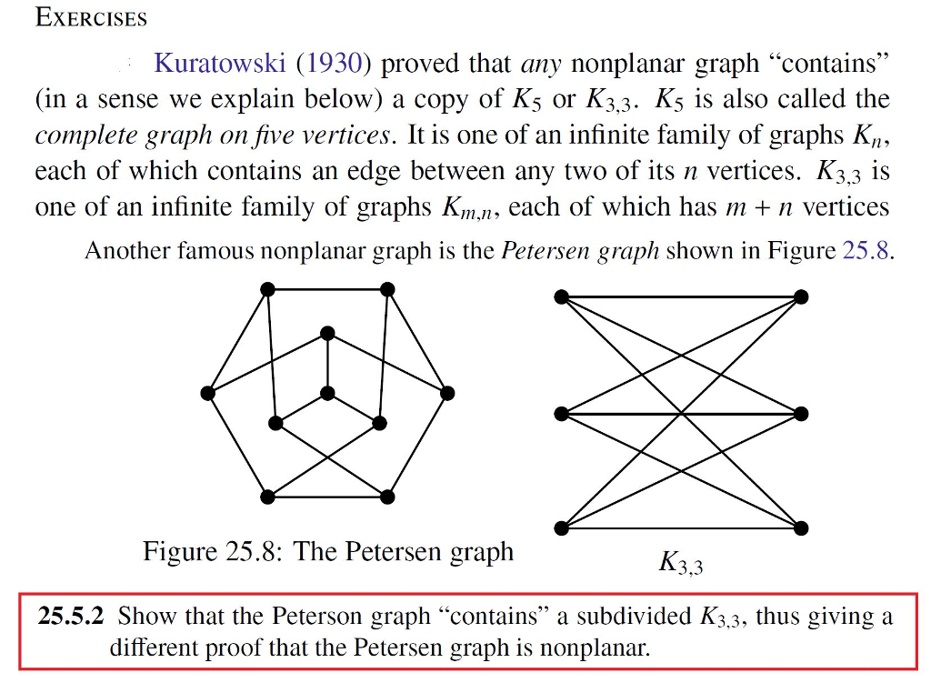 Kuratowski (1930) proved that any nonplanar graph | Chegg.com