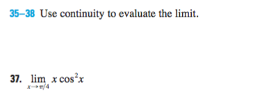 Solved Use continuity to evaluate the limit. lim_x | Chegg.com