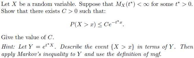 Solved Let X be a random variable. Suppose that Mx (t)0 such | Chegg.com