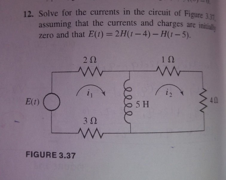 Solved 12. Solve for the currents in the circuit of Figure 3 | Chegg.com