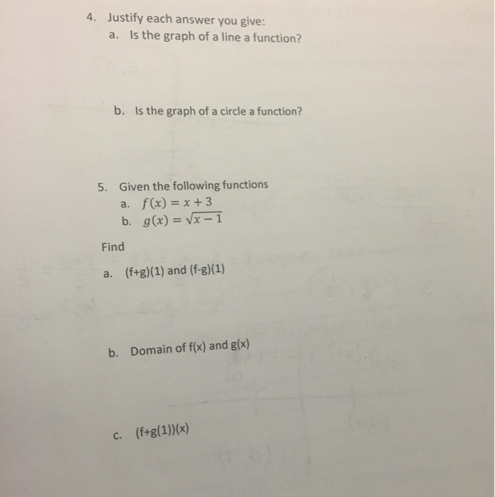 Solved Justify each answer you give: Is the graph of a line | Chegg.com