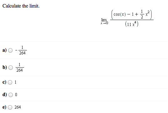 Solved Calculate the limit. Lim 12x - 1/x 1 ln(12) -1 0 | Chegg.com