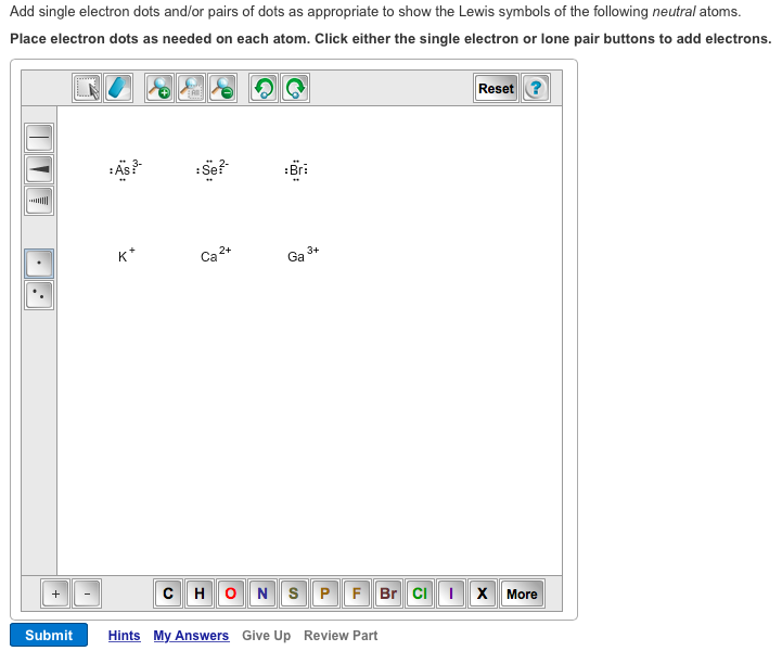 Solved Add single electron dots and/or pairs of dots as | Chegg.com