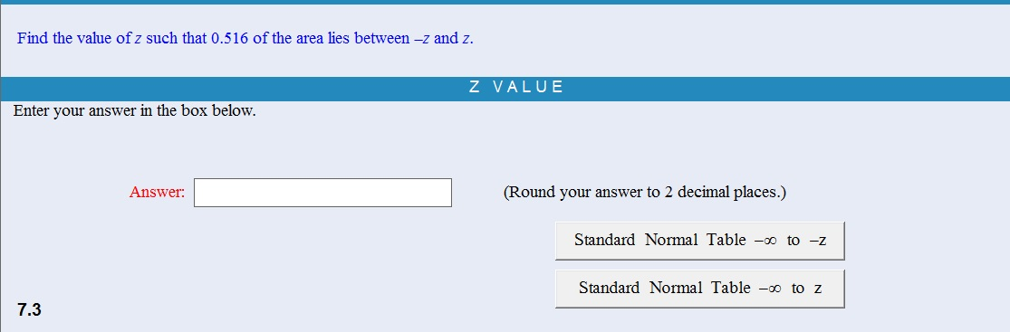 Solved Find the value of z such that 0.516 of the area lies | Chegg.com