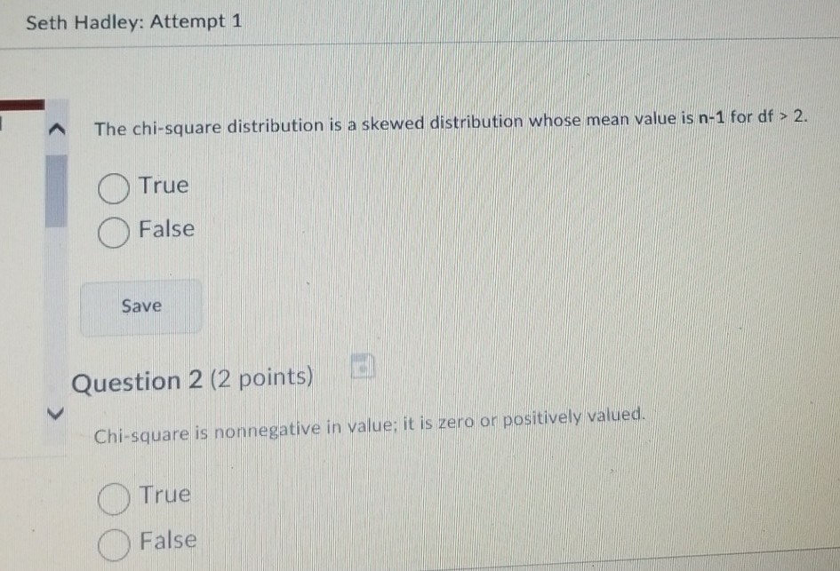 Solved Seth Hadley: Attempt 1 The chi-square distribution is | Chegg.com