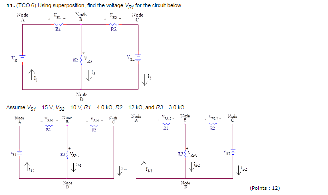 Solved Using superposition, find the voltage V_R1 for the | Chegg.com