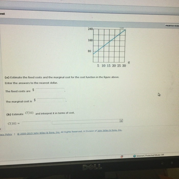 Solved (a) Estimate the fixed costs and the marginal cost | Chegg.com