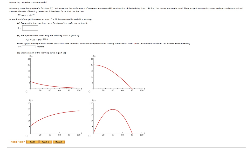 Solved A graphing calculator is recommended. A learning | Chegg.com