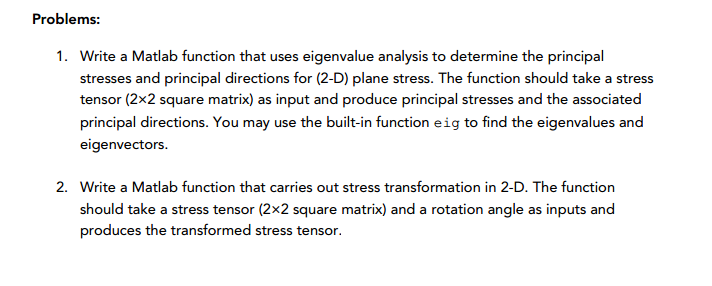 Mechanics Of Materials - MATLAB required to do | Chegg.com | Chegg.com