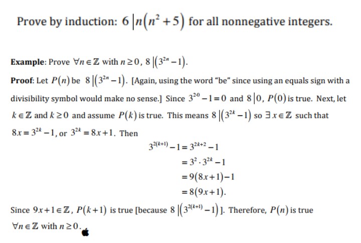 Solved Prove by induction: 6 | n(n2 + 5) for all nonnegative | Chegg.com