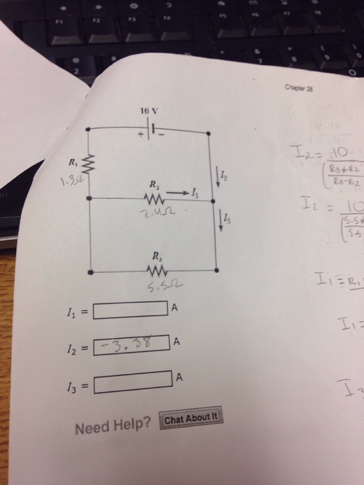 Solved Using Kirchhoff s rules, find the currents I1, I2, | Chegg.com