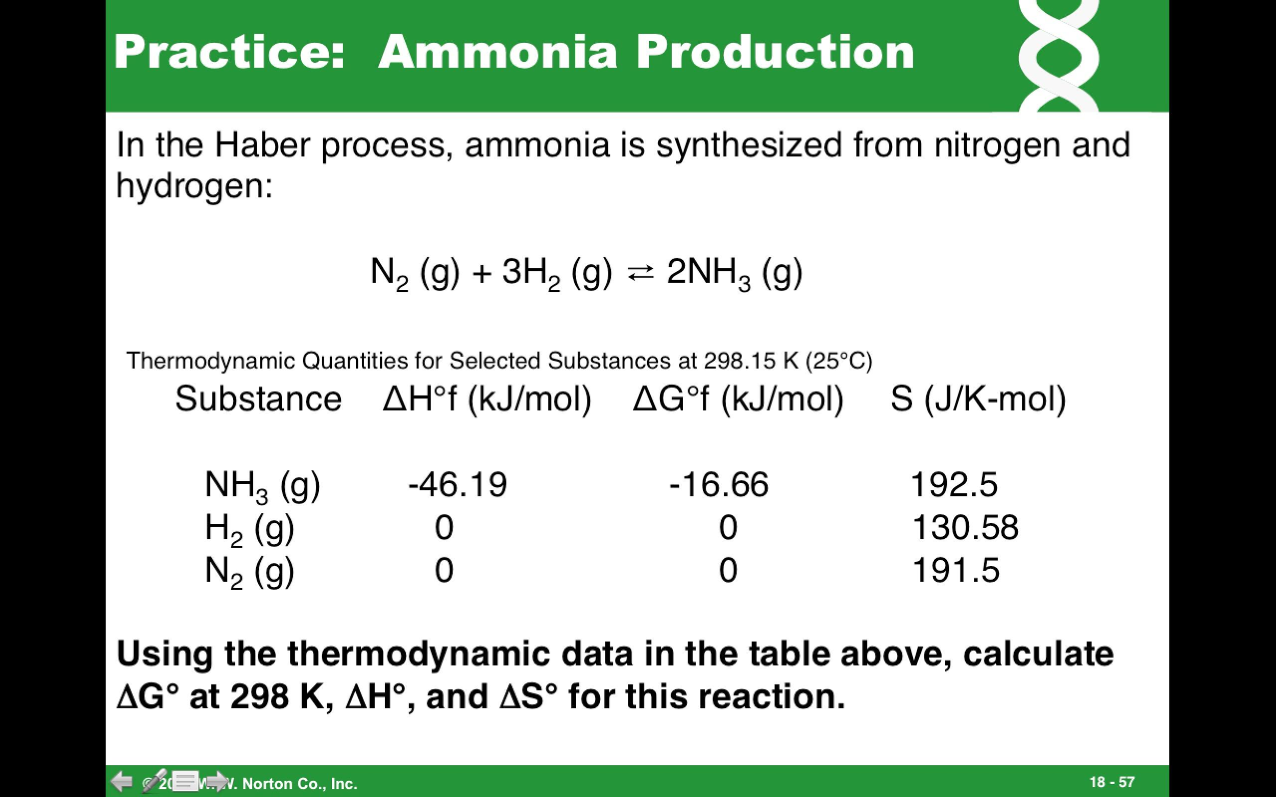 Solved In the Haber process, ammonia is synthesized from | Chegg.com