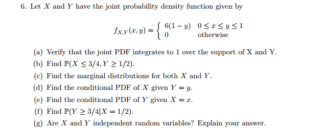 Let X and Y have the joint probability density | Chegg.com