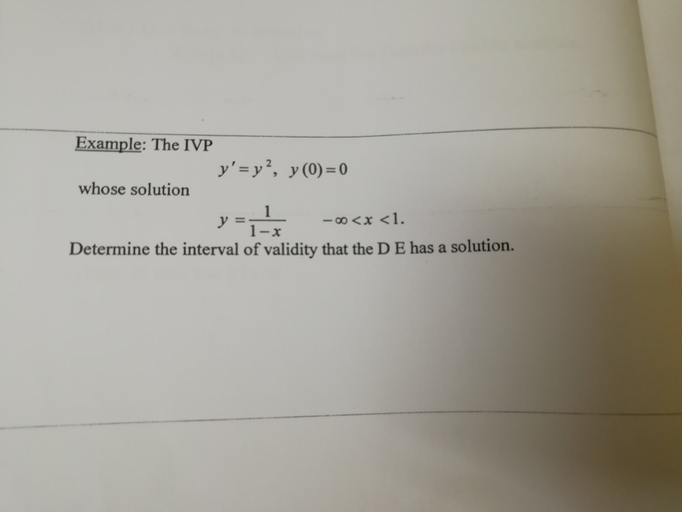 Solved Example: The IVP y'=y, y(0)=0 whose solution 1-? | Chegg.com