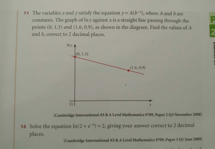 Solved The Variables X And Y Satisfy The Equation Y 