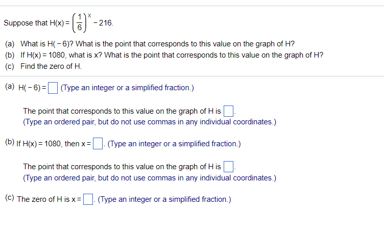 Solved Suppose that H216 (a) What is H(-6)? What is the | Chegg.com