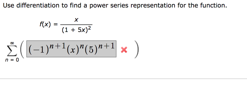 Solved Use differentiation to find a power series | Chegg.com