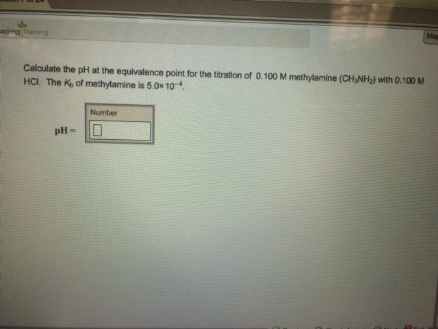 Solved Calculate the pH at the equivalence point for the | Chegg.com