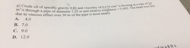 Solved Crude oil of specific gravity 0.82 and viscosity of | Chegg.com