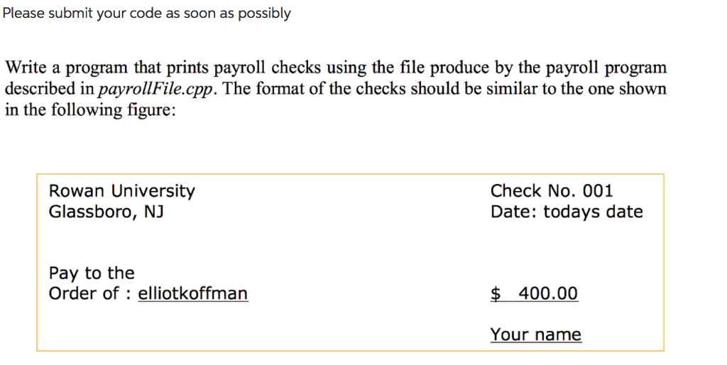 Solved Please submit your code as soon as possibly Write a | Chegg.com