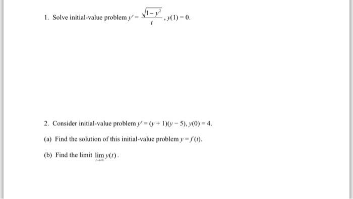 Solved Solve initial-value problem y' = Squareroot 1 - | Chegg.com