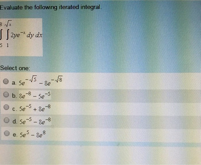 Solved Evaluate the following iterated integral. | Chegg.com