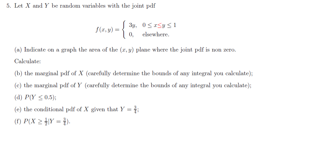 Let X and Y be random variables with the joint pdf | Chegg.com