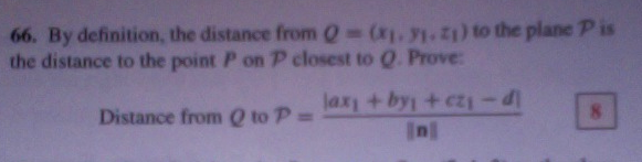 Solved By definition, the distance from Q = (x1, y1, z1) to | Chegg.com