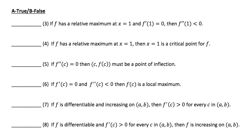 Solved If f has a relative maximum at x = 1 and f' (1) = 0, | Chegg.com