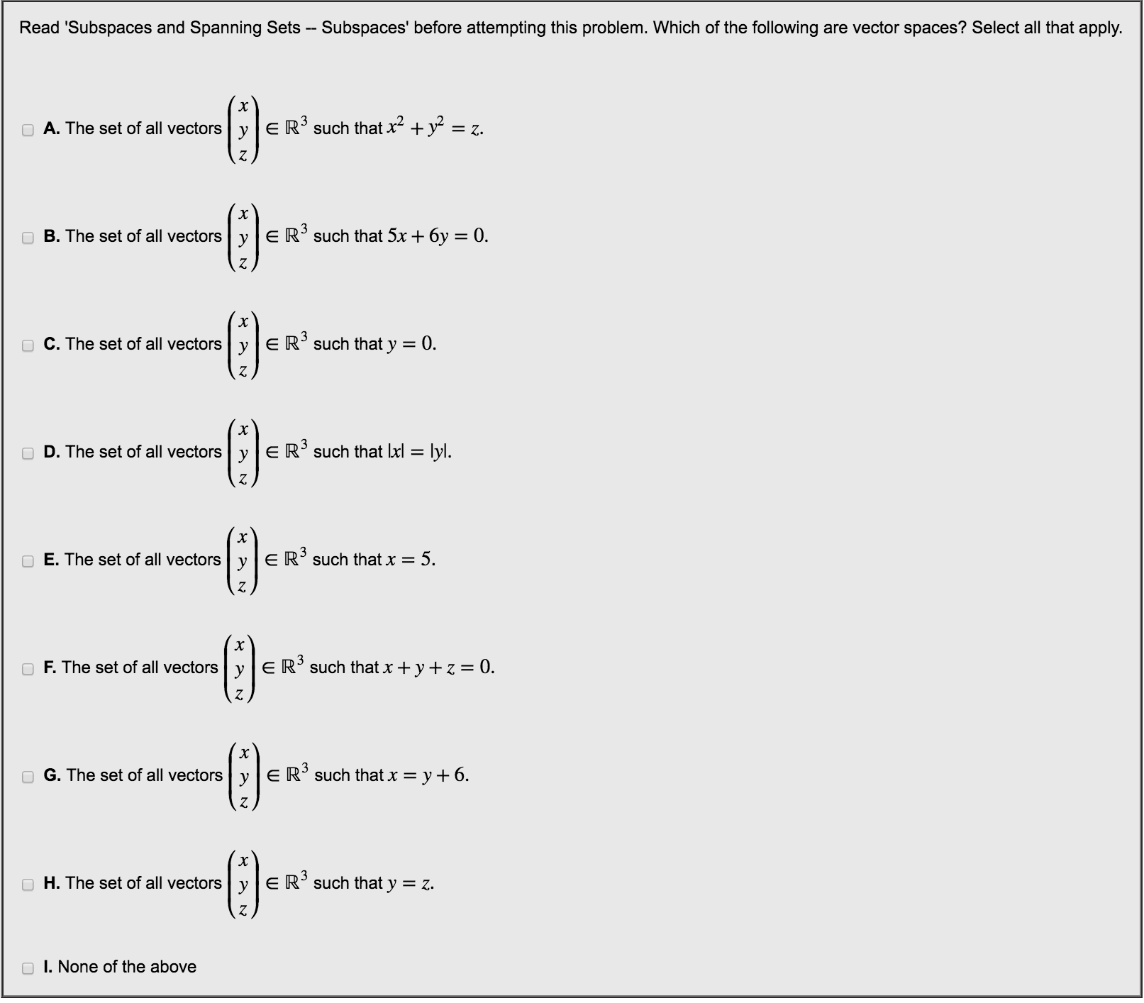 Solved Read Subspaces And Spanning Sets Subspaces Before 2121