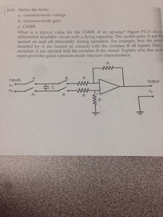 Solved Define the terms common-mode voltage common-mode | Chegg.com