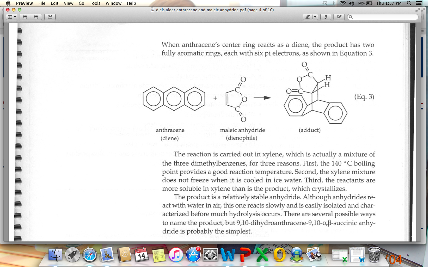Solved Diels Alder Reaction with anthracene and maleic | Chegg.com