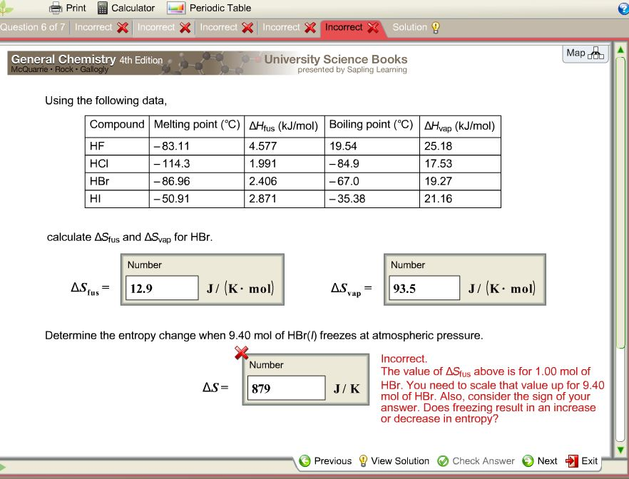 Solved Using the following data, calculate delta S_fus and | Chegg.com