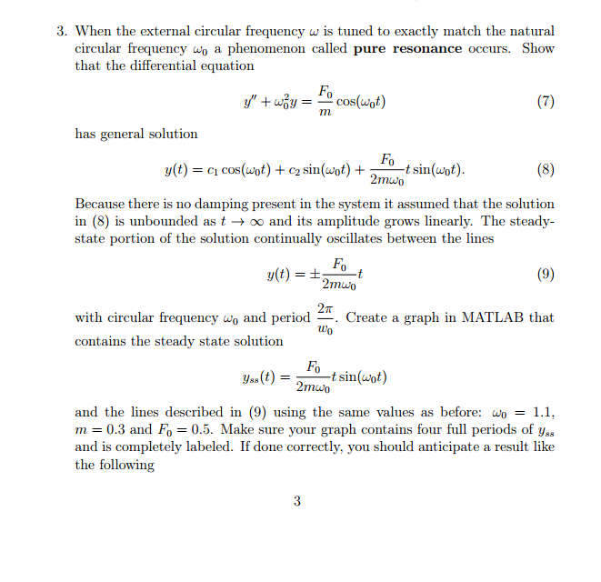 3. When the external circular frequency w is tuned to | Chegg.com