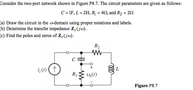 Solved Consider the two-port network shown in Figure P8.7. | Chegg.com
