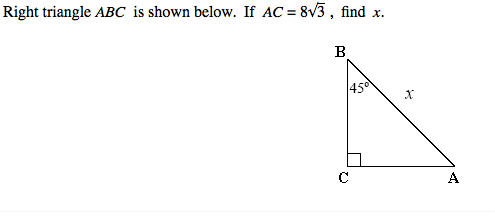 Solved In right triangle ABC, AB = 6. Find x. Right | Chegg.com