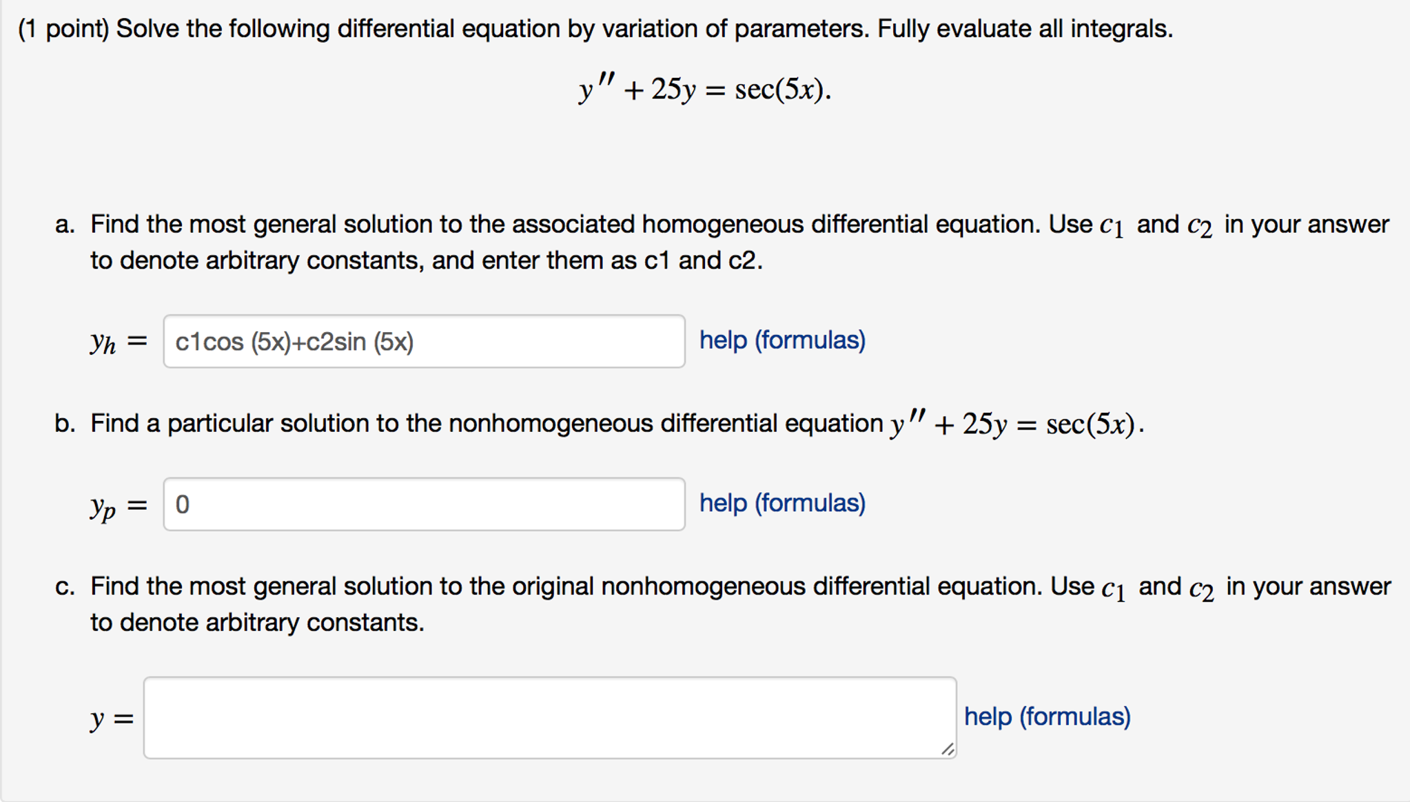Solved Solve the following differential equation by | Chegg.com