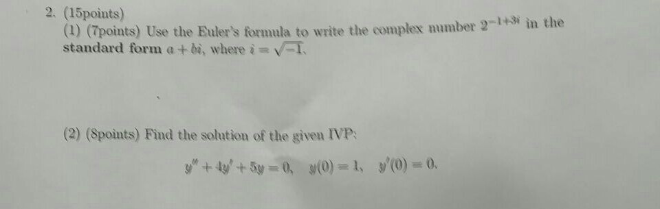 Solved 2. (15points) number 2-1 in the (1) (Tpoints) Use the | Chegg.com